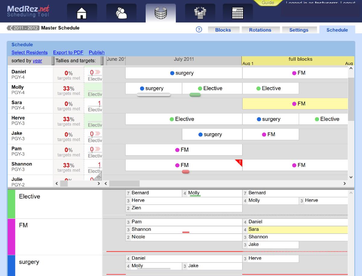MedRez.net Scheduling Tool Documentation