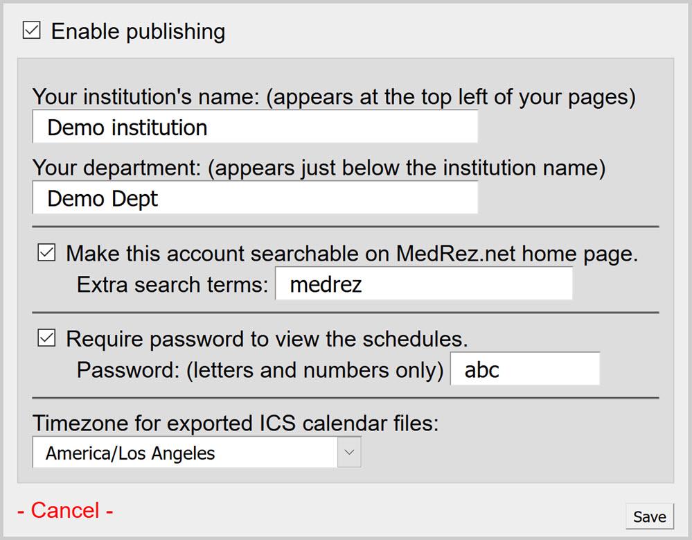 MedRez.net Scheduling Tool Documentation